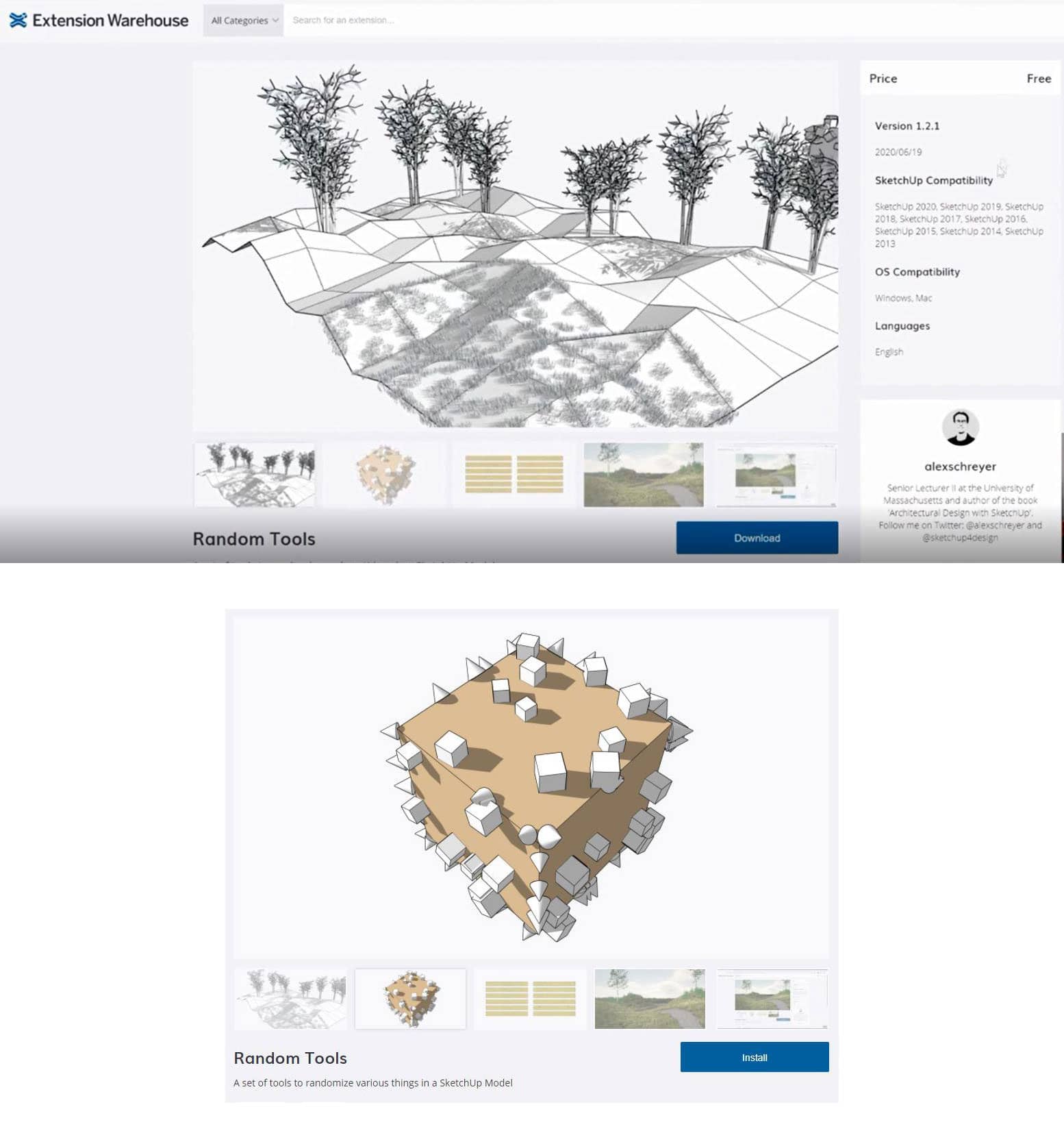Plugin "Random Tools" Gratis - Sketchup-ur-space